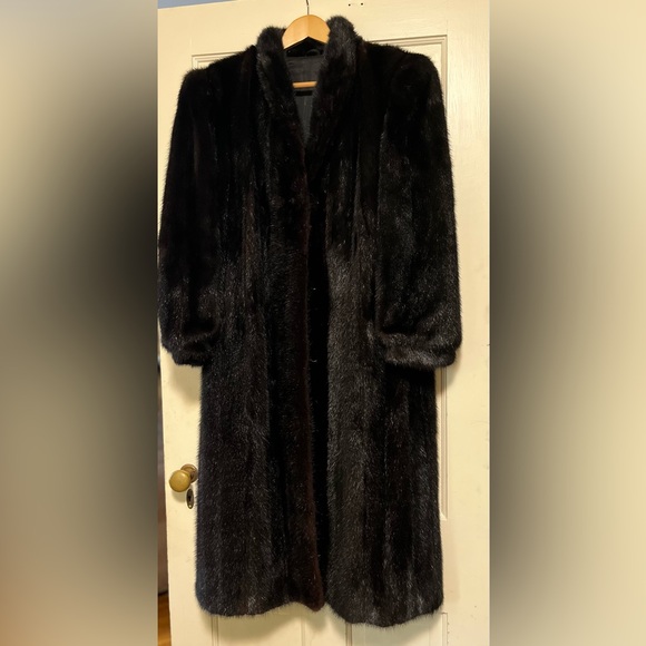 Unbranded | Jackets & Coats | Safuron Black Mink Fur Coat Full Length ...